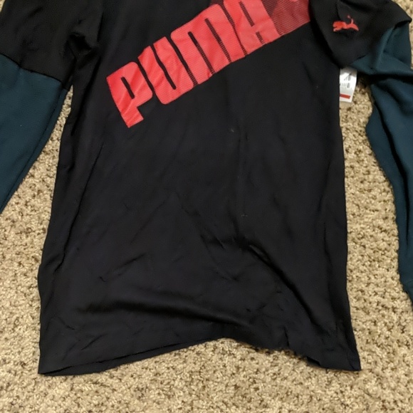 Puma | Shirts & Tops | Puma Boys Hooded Layered Look Graphic Tshirt ...